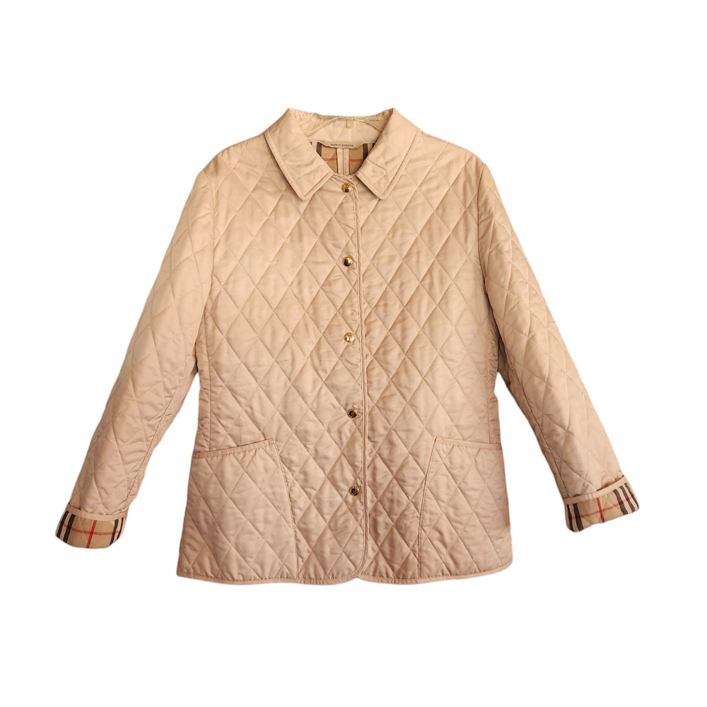 Burberry London Light Tan Quilted Cotton Jacket M - Gem